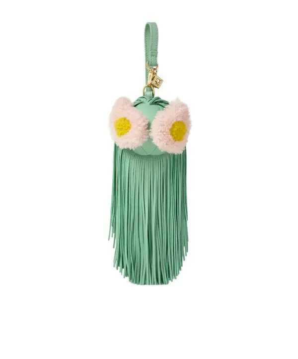 Fendi Fringed Bag Bugs Charm - Green