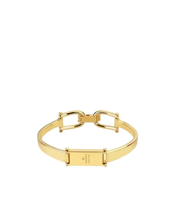Gucci Stirrup Motif Bangle Bracelet - Golden