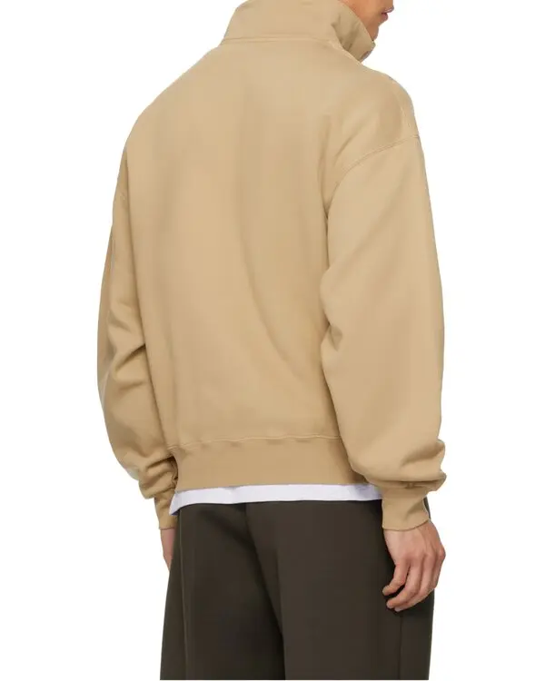 Jacquemus The Gros Grain Zipped-rollneck Sweatshirt - Nude