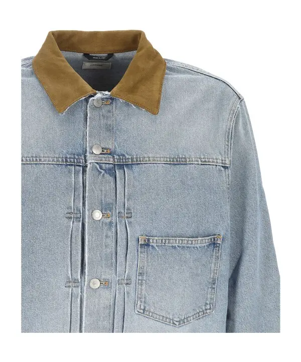 HAIKURE Denim Jacket With Contrast Collar