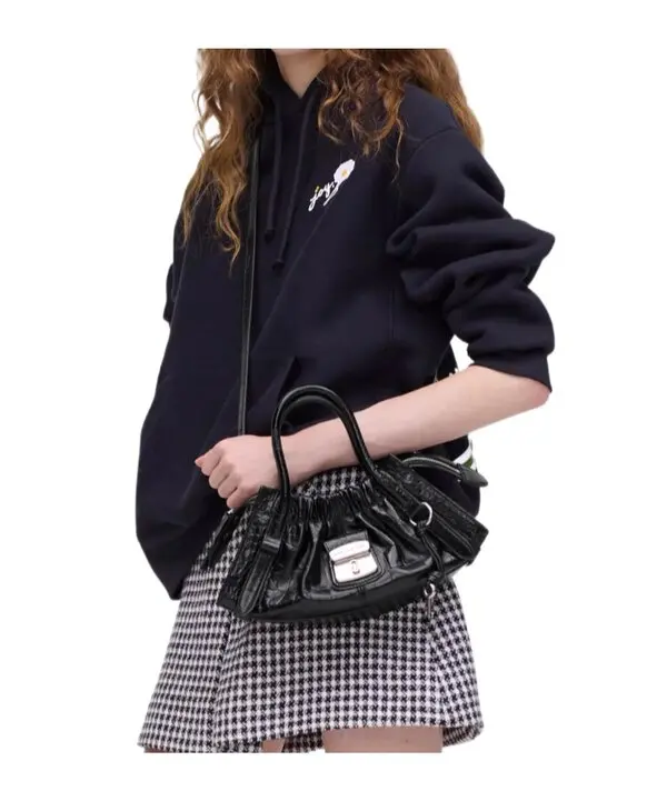 Marc Jacobs Croc Cristina Small Satchel Bag - Black
