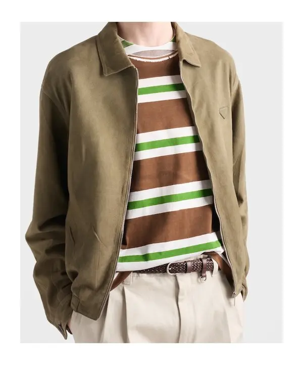 Prada Logo Detailed Striped T-shirt - Brown