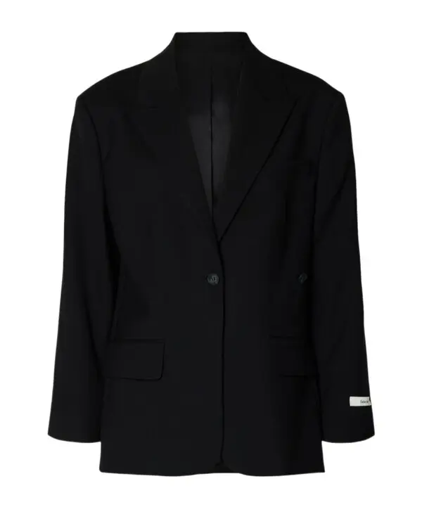 SELECTED Double-breasted Jacket With Notched Lapels - Black