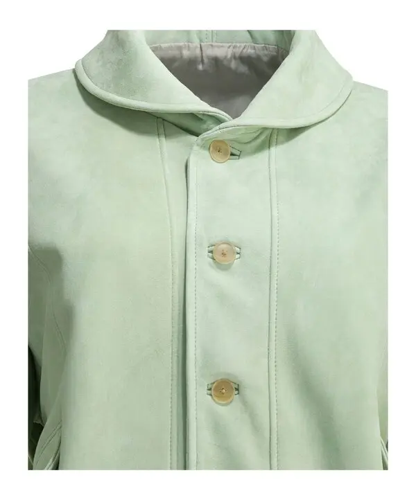 Auralee Lapel Leather Jacket