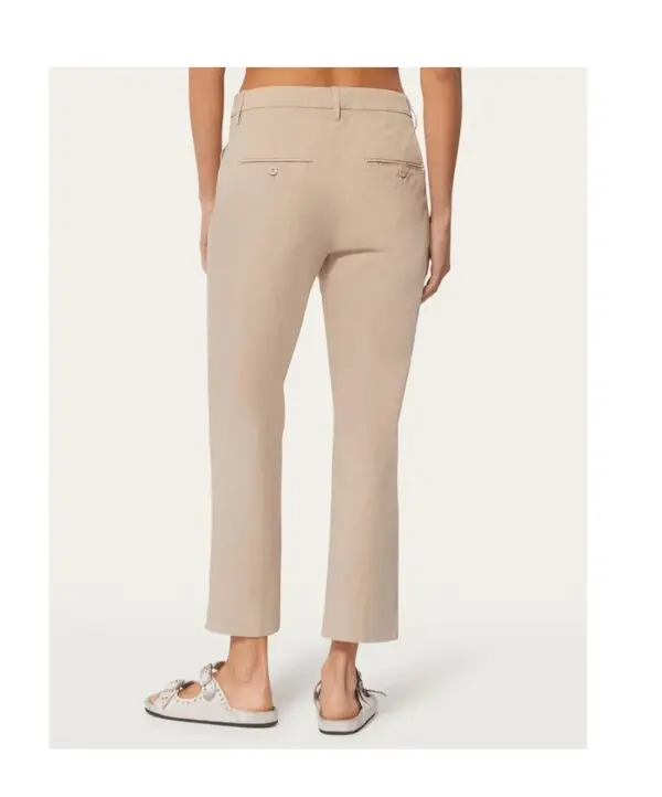 DONDUP Cropped Tailored Trousers With Jeweled Buttonholes - Nude