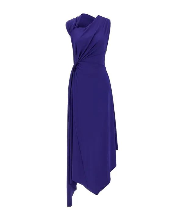 Victoria Beckham Asymmetrical Draped Midi Dress