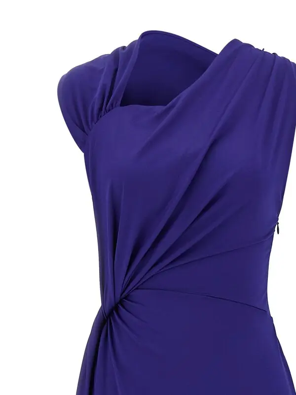 Victoria Beckham Asymmetrical Draped Midi Dress