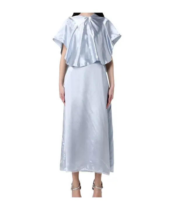 Fabiana Filippi Strappy Dress With Detachable Cape - Gray