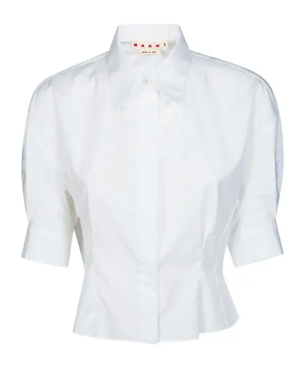 Marni Short Sleeve Pleated Shirt - White