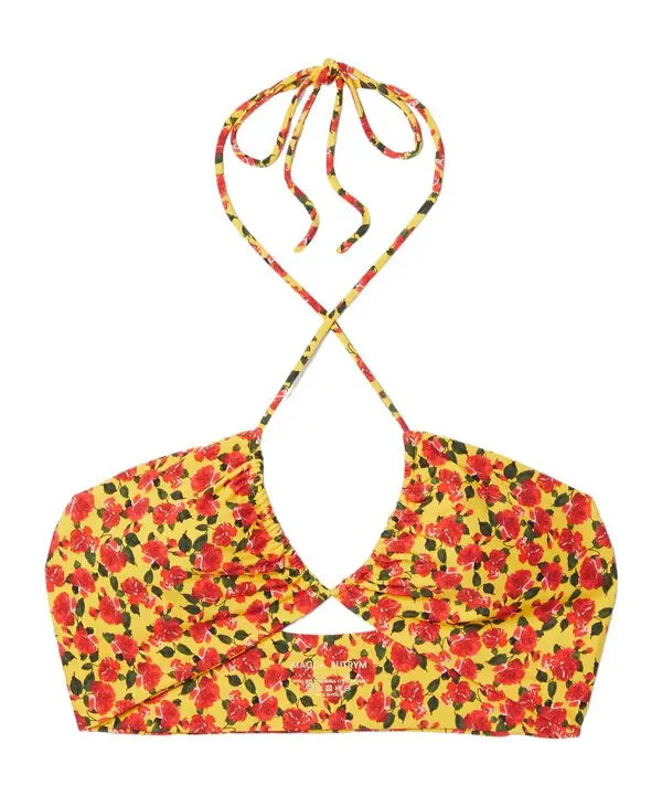 Magda Butrym Printed Halterneck Bikini Top