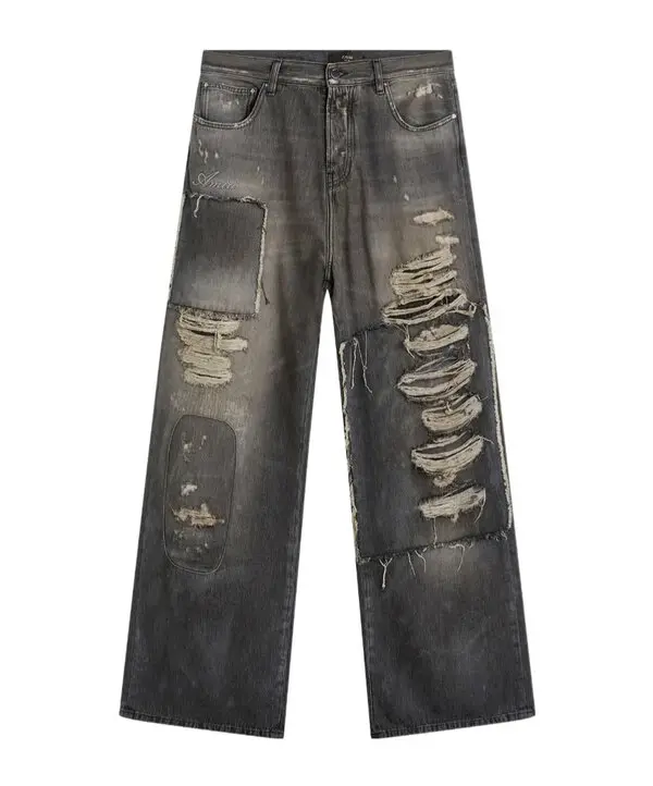 Amiri Distressed Baggy Jeans - Gray