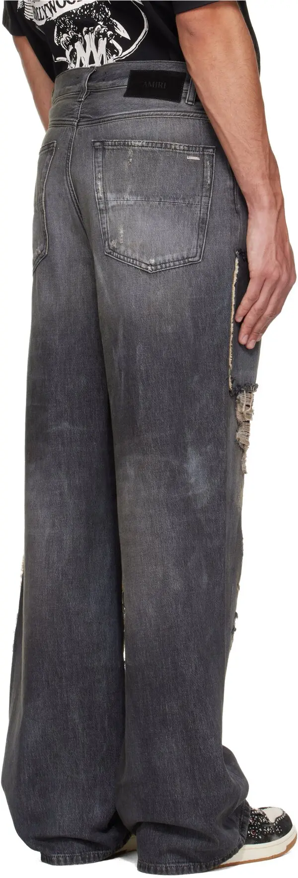 Amiri Distressed Baggy Jeans - Gray