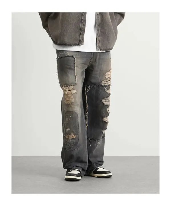Amiri Distressed Baggy Jeans - Gray