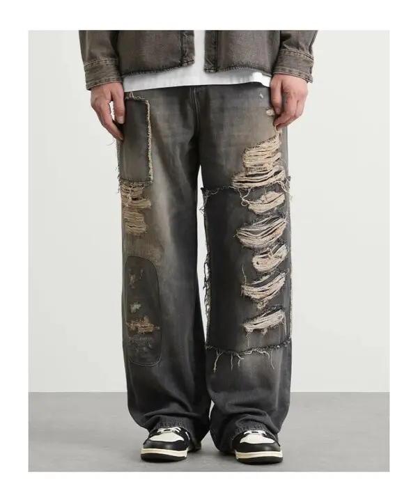 Amiri Distressed Baggy Jeans - Gray