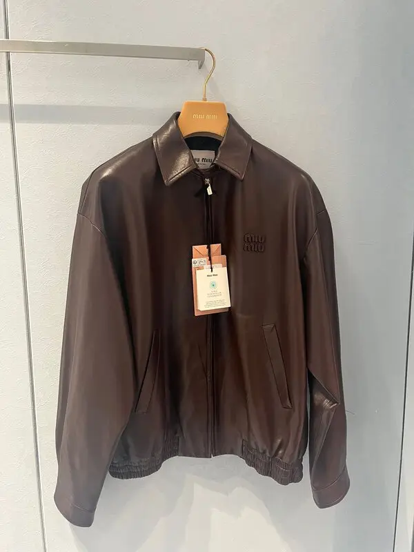 Miu Miu Nappa Leather Blouson Jacket - Black