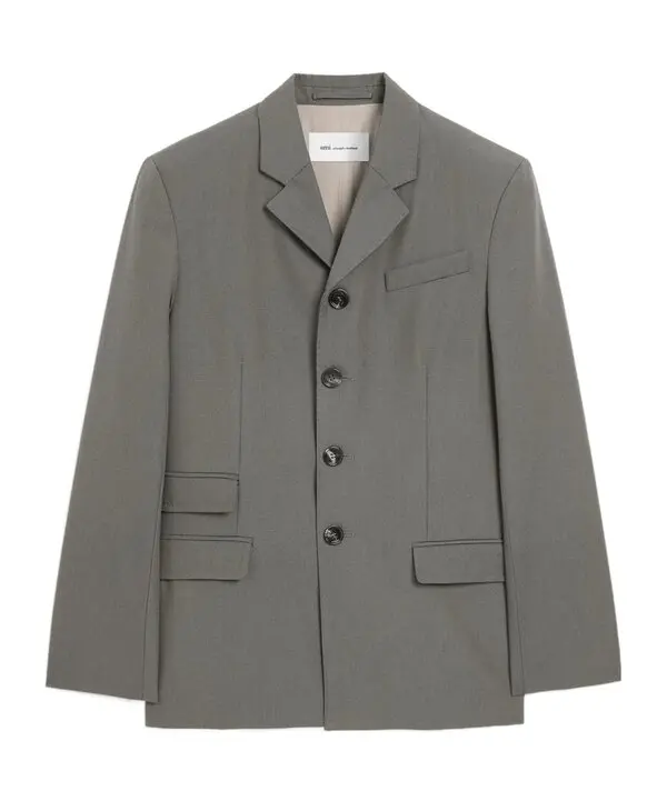 Ami Long-sleeved Casual Jacket - Carbon Gray