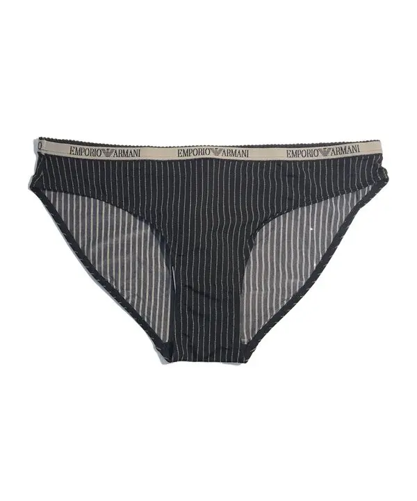 Emporio Armani Vertical Stripe Logo Underwear - Black