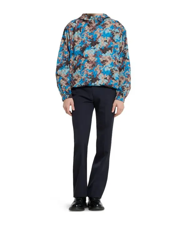 Gucci Gabardine Pants With Embroidered Logo - Dark Blue