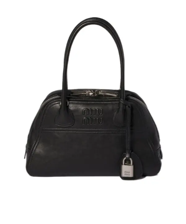 Miu Miu Vivant Nappa Leather Shoulder Bag - Black