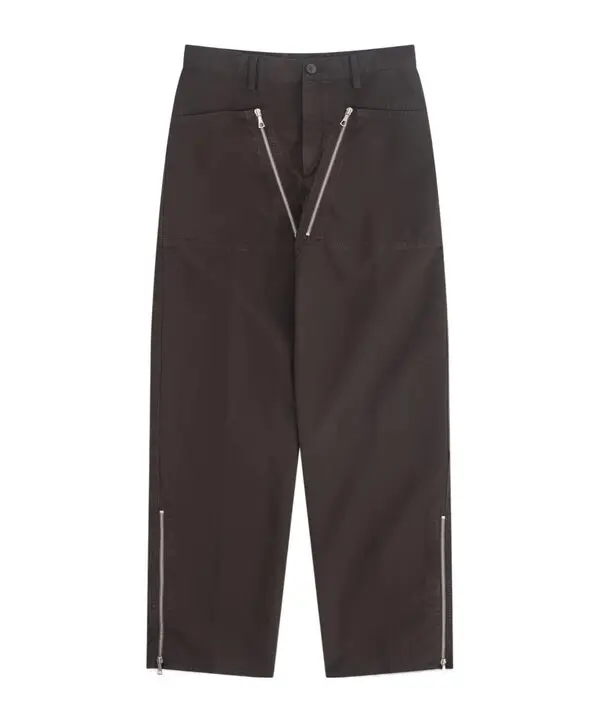 Dries Van Noten Zip Detail Trousers - Brown
