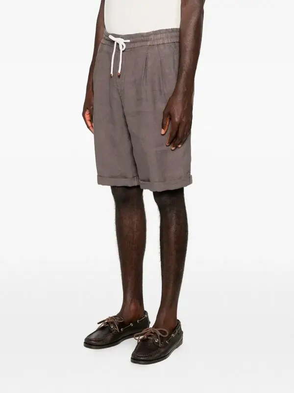 Brunello Cucinelli Pleated Drawstring Shorts - Black