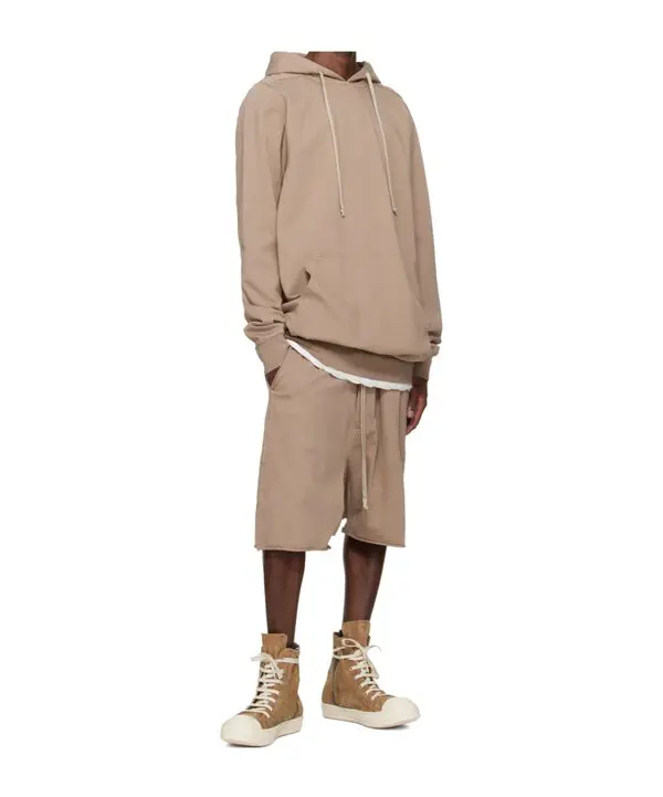 Rick Owens Temple" Long-sleeved Hoodie - Beige