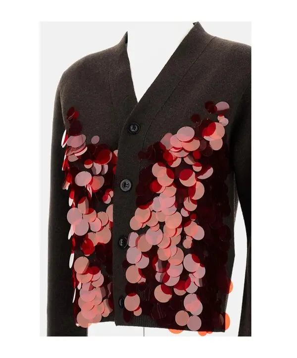 Sacai Long-sleeved Cardigan With Sequins