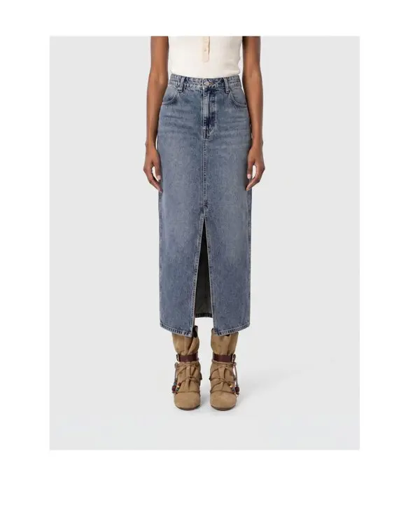 Isabel Marant Étoile Belted Denim Midi Skirt - Blue