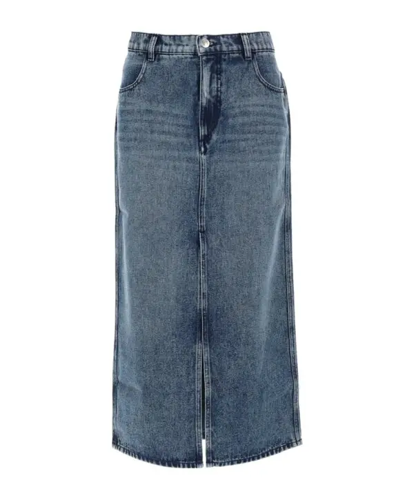 Isabel Marant Étoile Belted Denim Midi Skirt - No