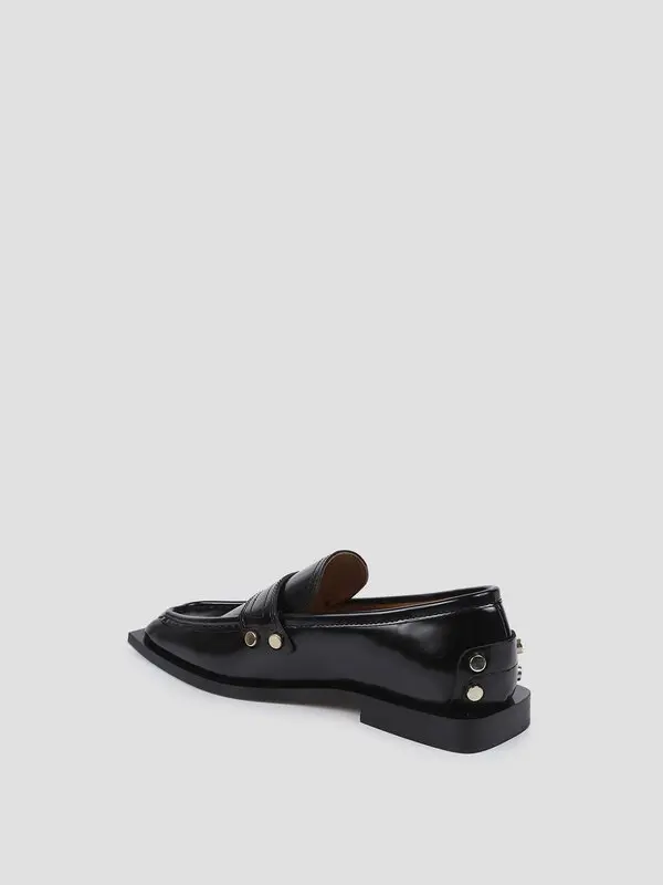 GANNI Studded Loafers - Black