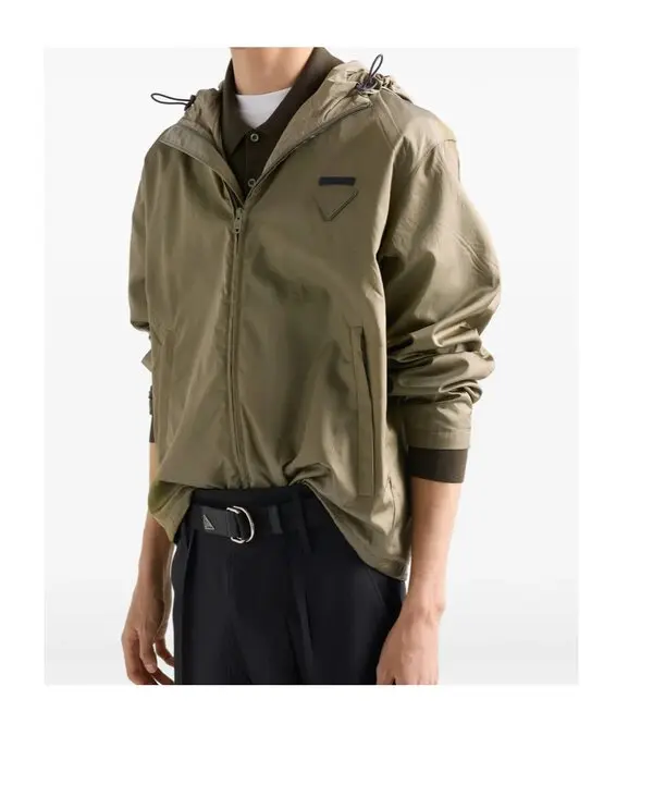 Prada Zip-up Hooded Jacket - Olive