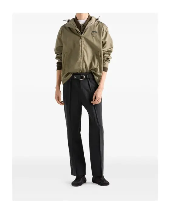 Prada Zip-up Hooded Jacket - Olive