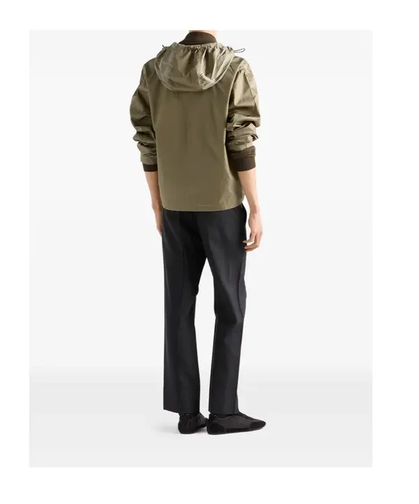 Prada Zip-up Hooded Jacket - Olive