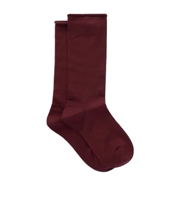 Brunello Cucinelli Cashmere Blend Crew Socks - Burgundy