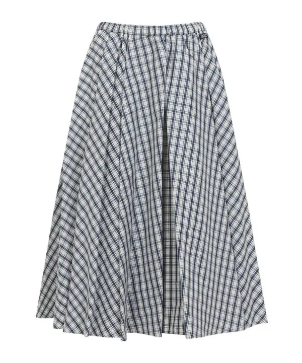 Prada Checked Midi Skirt