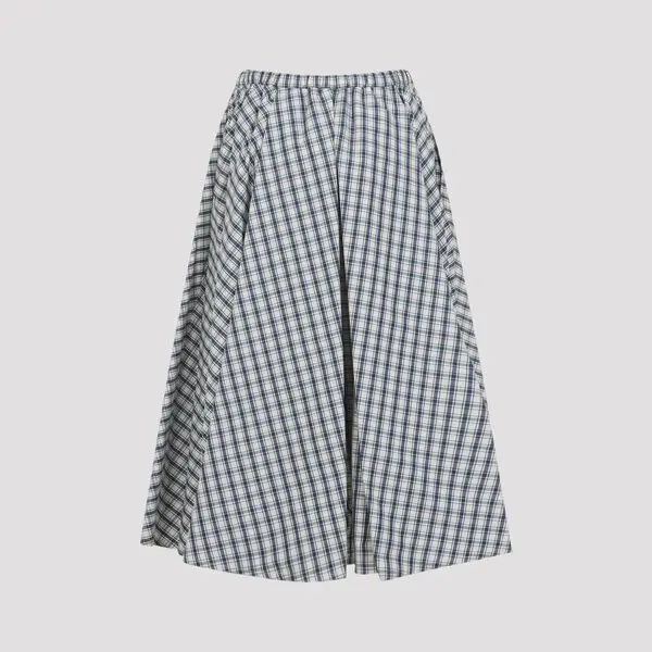 Prada Checked Midi Skirt