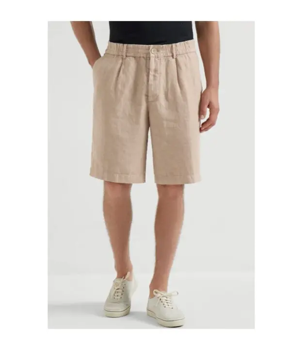 Brunello Cucinelli Elasticated Waistband Bermuda Shorts - Camel