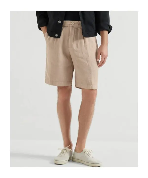 Brunello Cucinelli Elasticated Waistband Bermuda Shorts - Camel