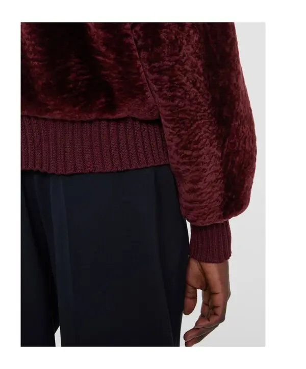 JOSEPH Alpes Shearling Bomber Jacket - Cherry