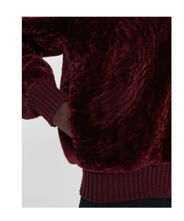 JOSEPH Alpes Shearling Bomber Jacket - Cherry