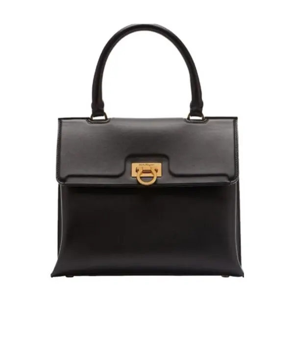 FERRAGAMO Small Trifolio Top-handle Bag - Black