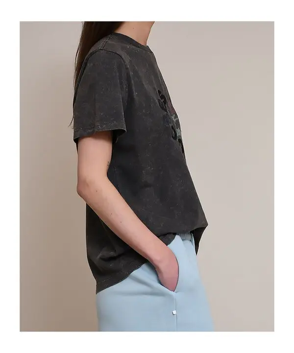 GANNI Future Heavy Jersey Oversized T-shirt - Phantom Black