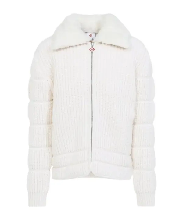 Casablanca Knitted Padded Jacket - White
