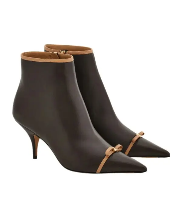 FERRAGAMO Pointed Toe Ankle Boots With Mini Bow Detail