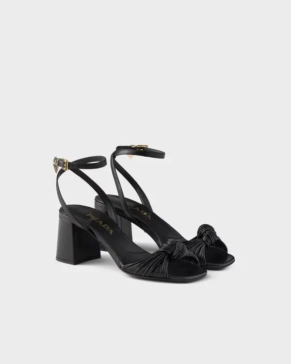Prada Knotted Strap High Heel Sandals