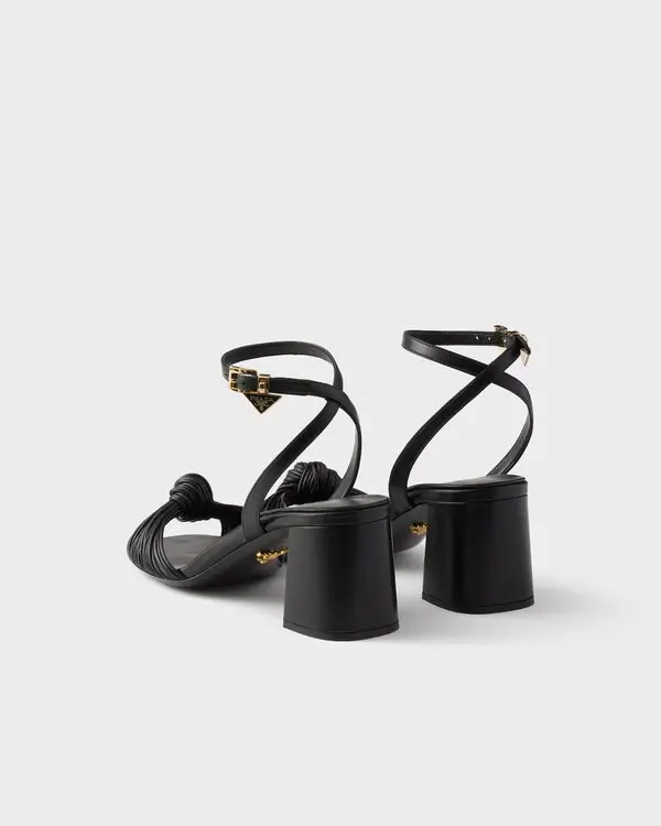 Prada Knotted Strap High Heel Sandals