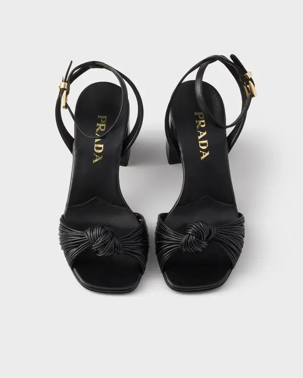 Prada Knotted Strap High Heel Sandals