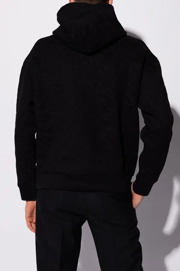 Emporio Armani Logo Embroidered Hooded Sweater