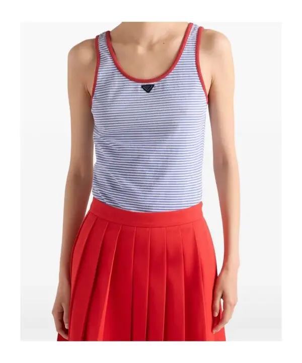 Prada Striped Crewneck Tank Top