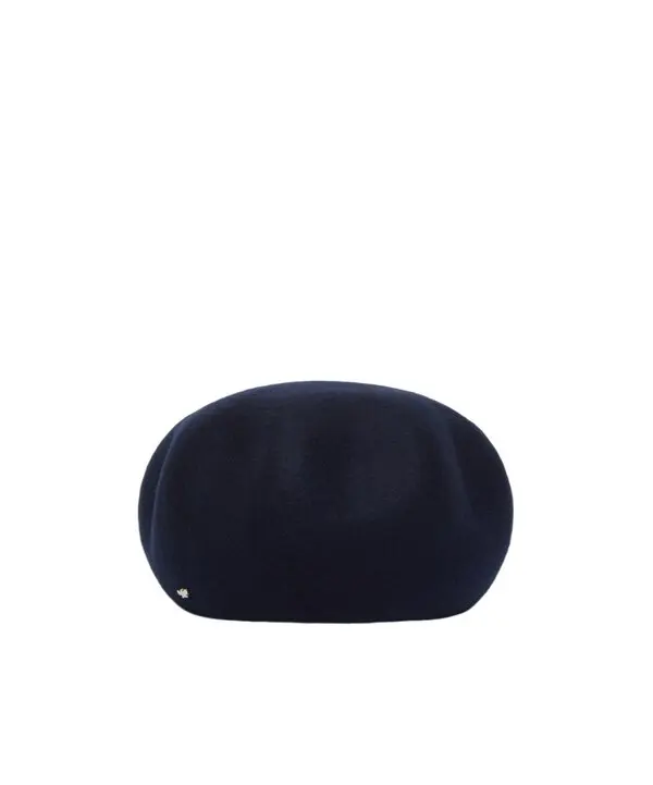 Max Mara Wool Beret With Logo Detail - Black